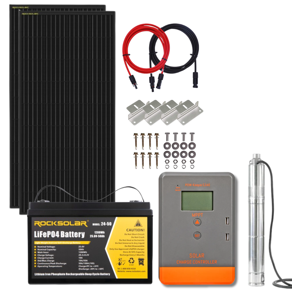 500W Solar Water Pump Kit | Complete Off-Grid Power System – ROCKSOLAR ...